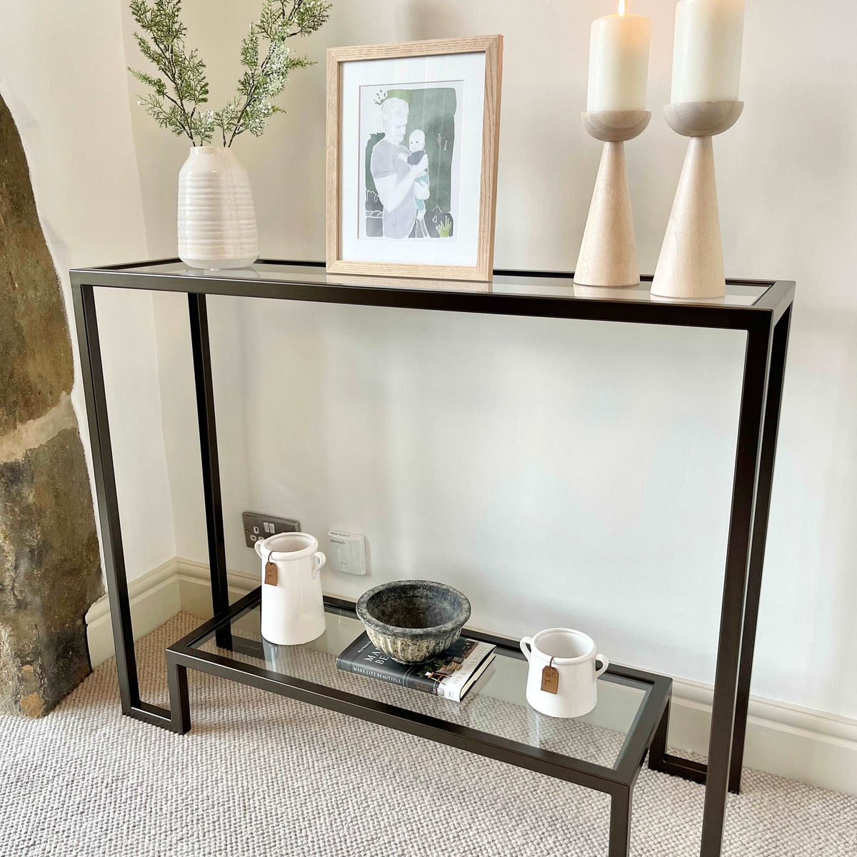 Metal Glass Console Tables UK — Rose And Walker