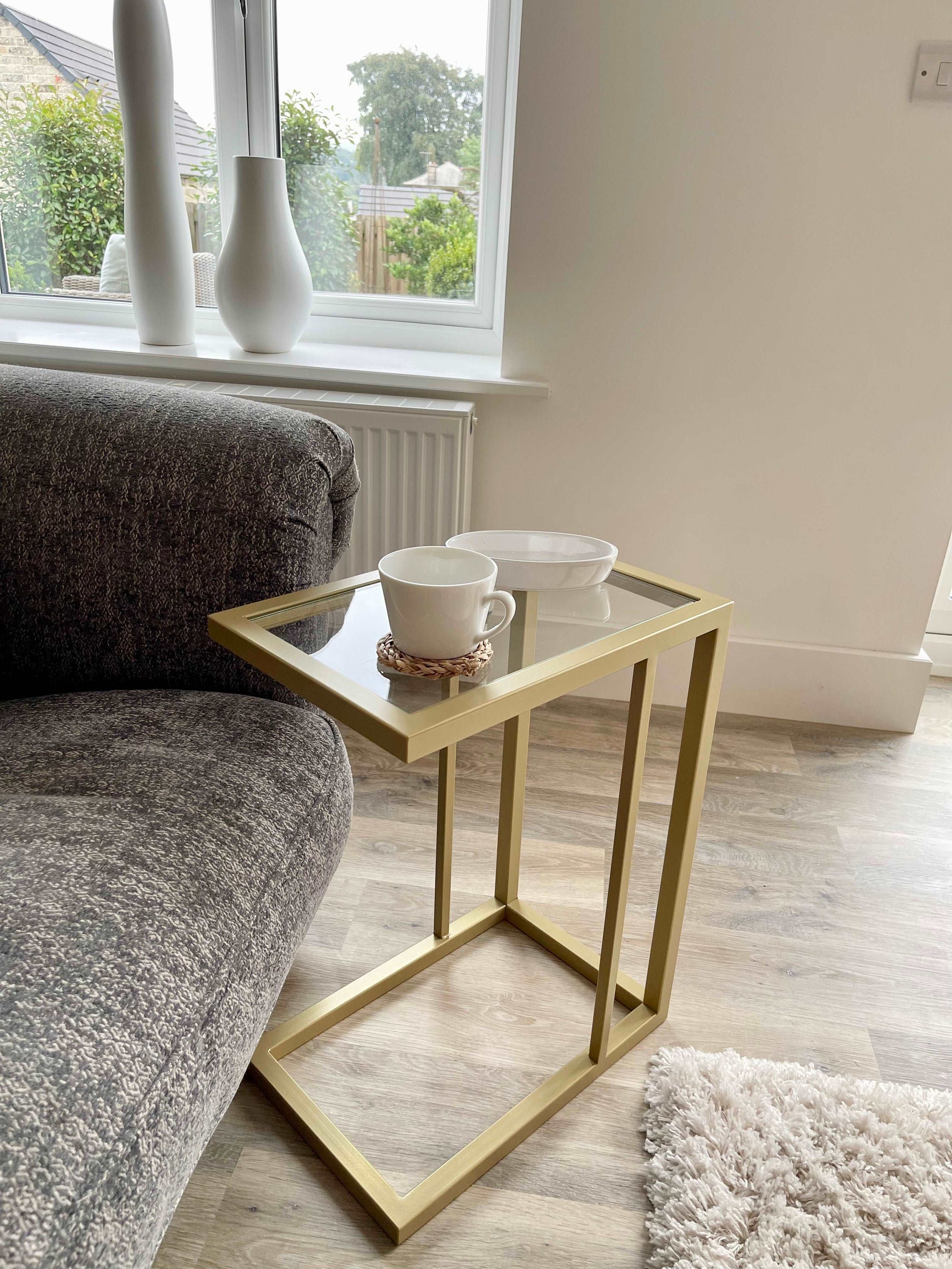 Glass Sofa Side End Table UK — Rose And Walker