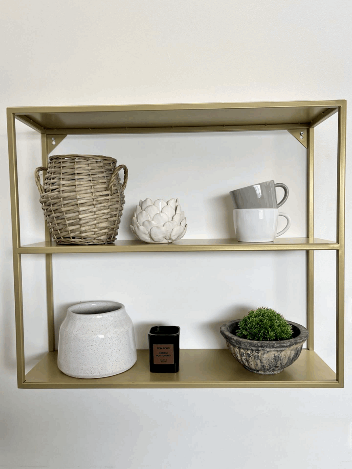 Gold Metal Wall Shelf Large UK — Rose And Walker