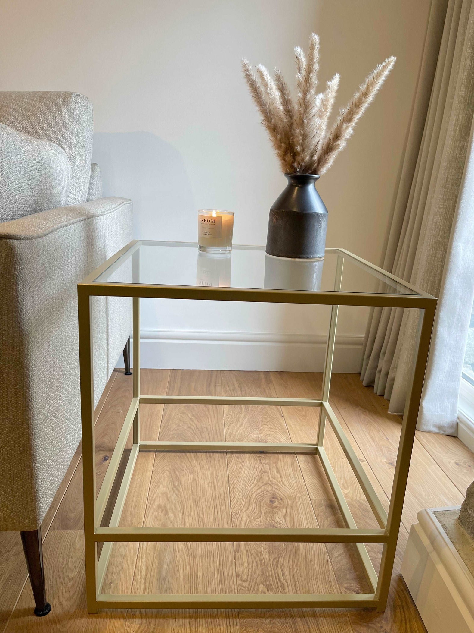 Glass Metal Side Coffee End Table UK — Rose And Walker