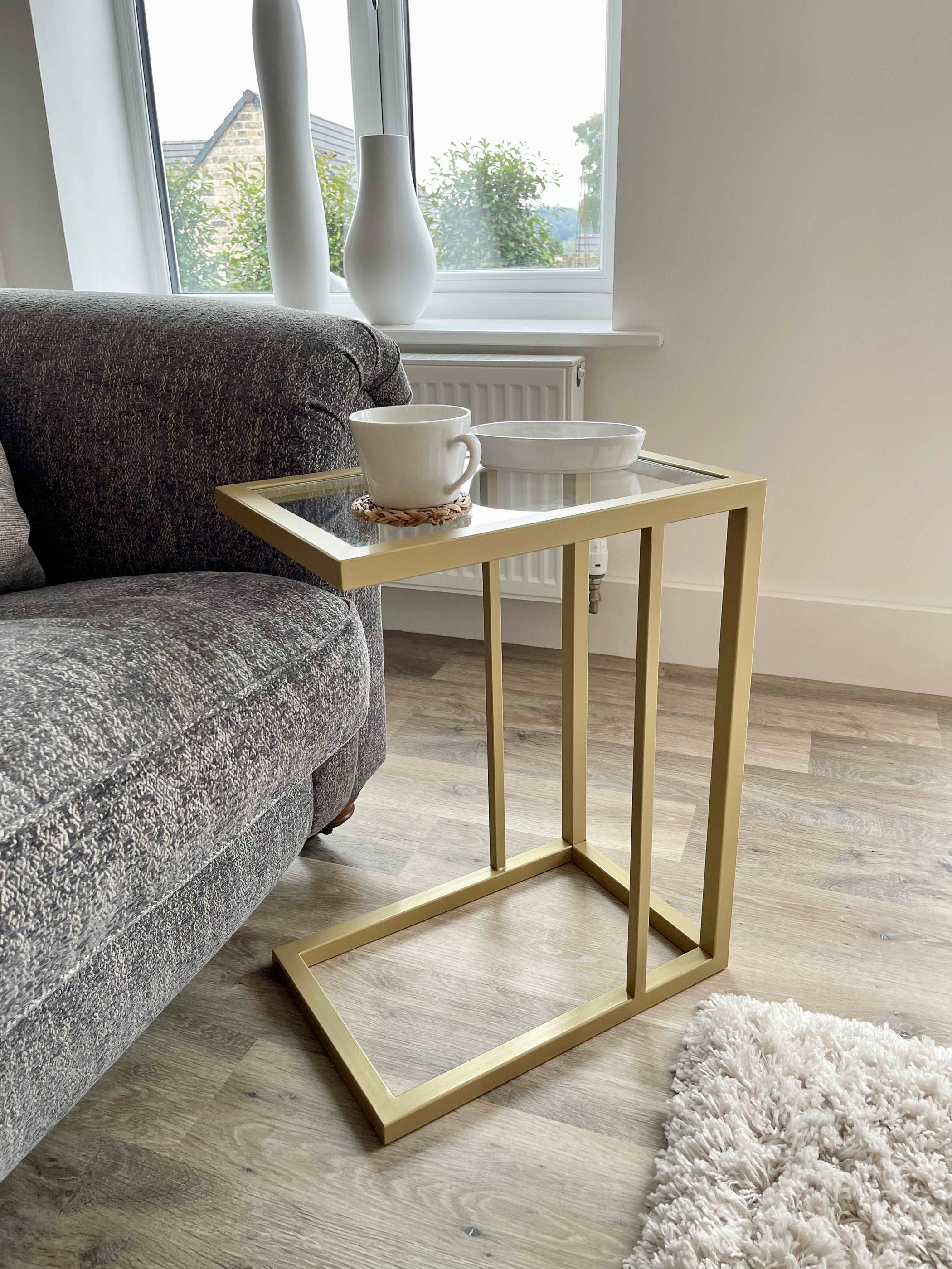 Glass Sofa Side End Table UK — Rose And Walker