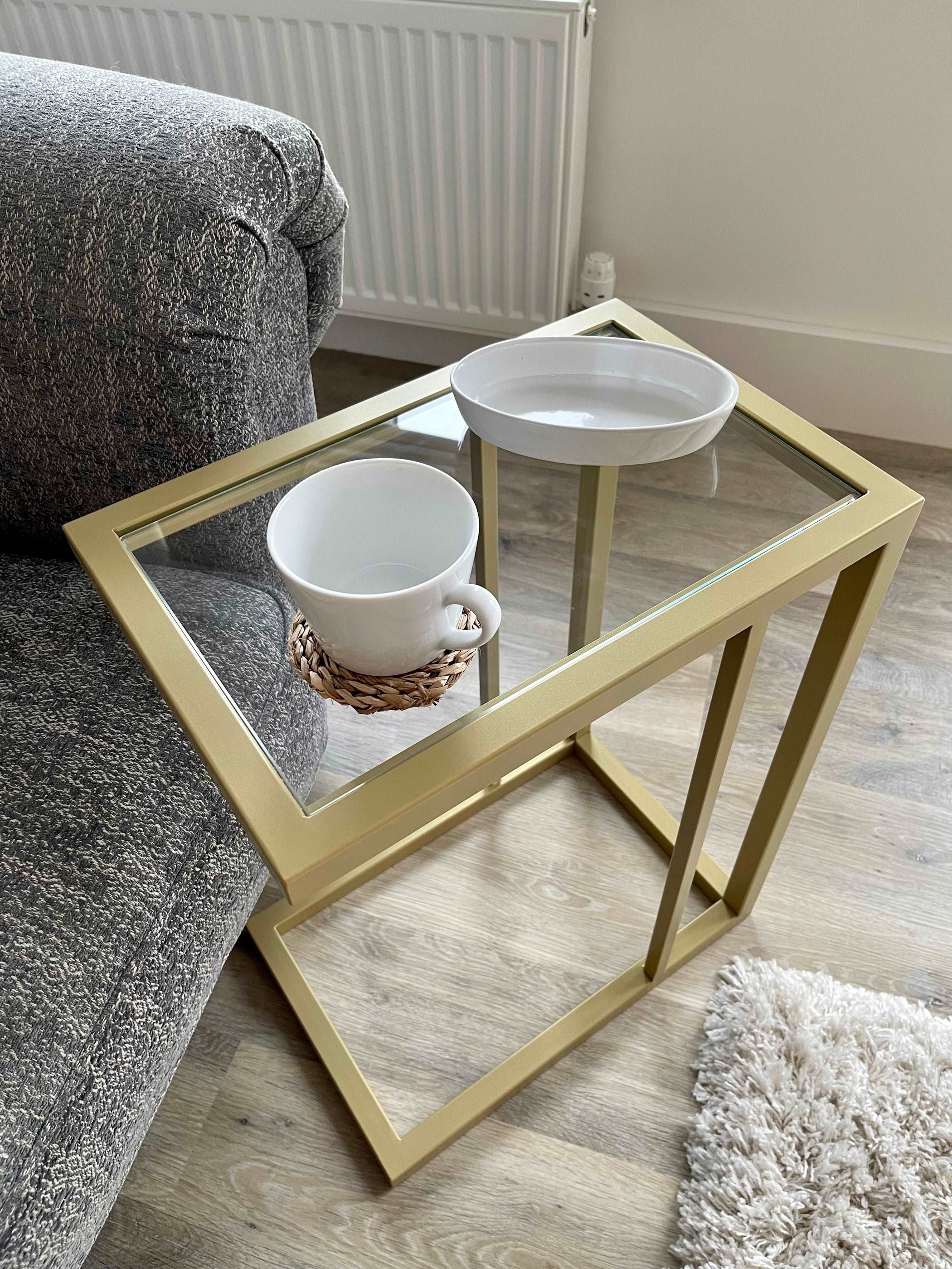 Glass Sofa Side End Table UK — Rose And Walker