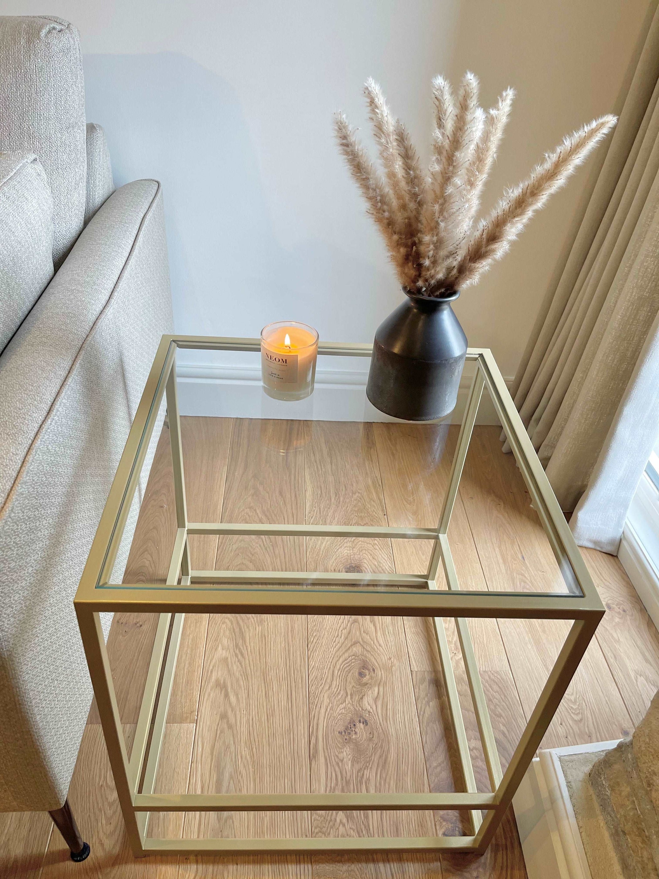Glass Metal Side Coffee End Table UK — Rose And Walker