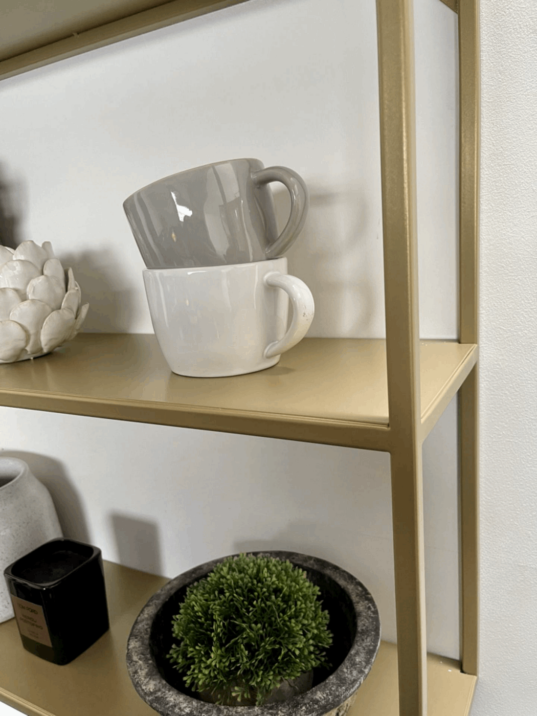 Gold Metal Wall Shelf Large UK — Rose And Walker